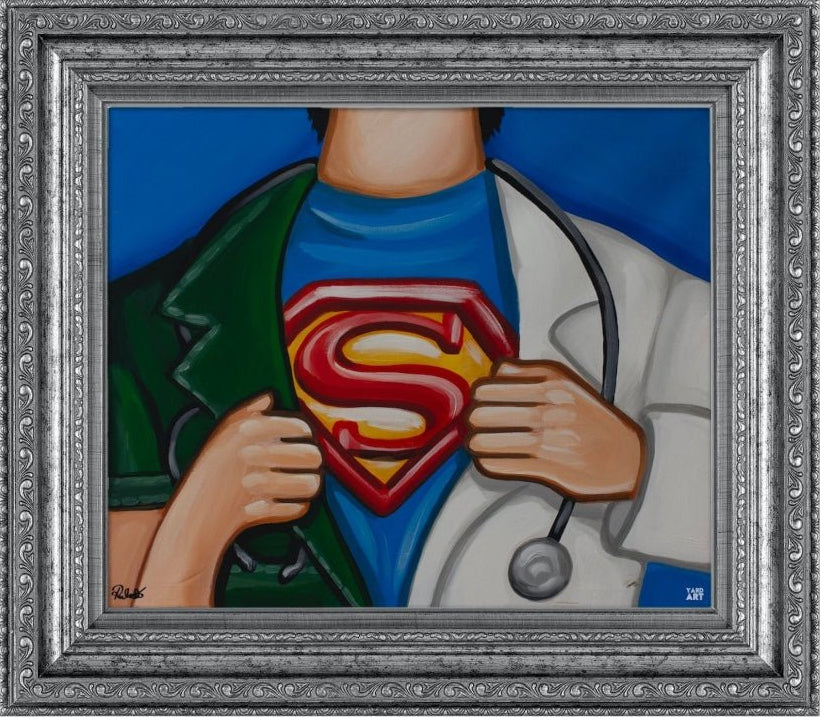 NHS Dr. Superman Art Print by Rachel List - YARDART UK